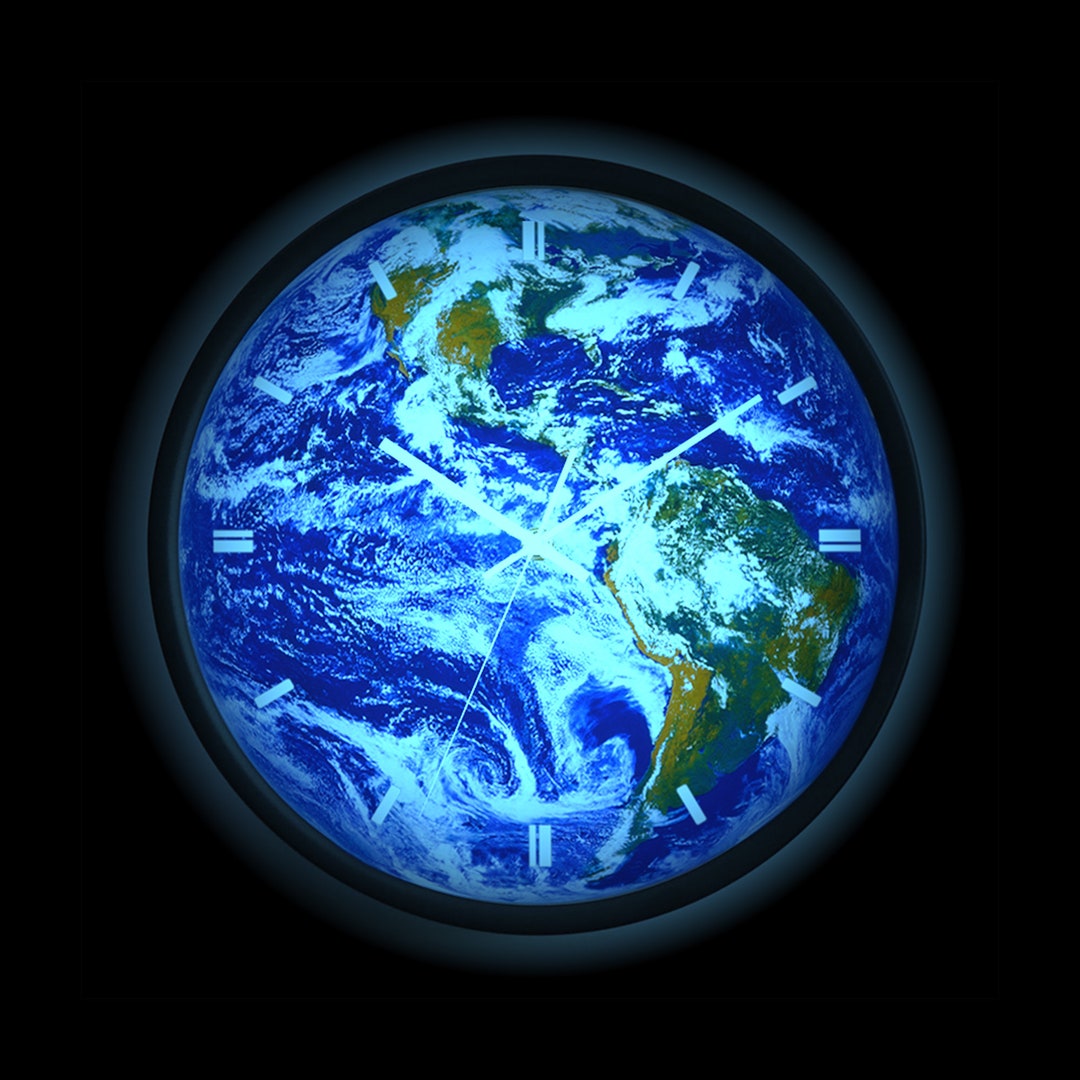 Voice Control Earth Wall Clock,planet Automatic Night Light for Kids ...