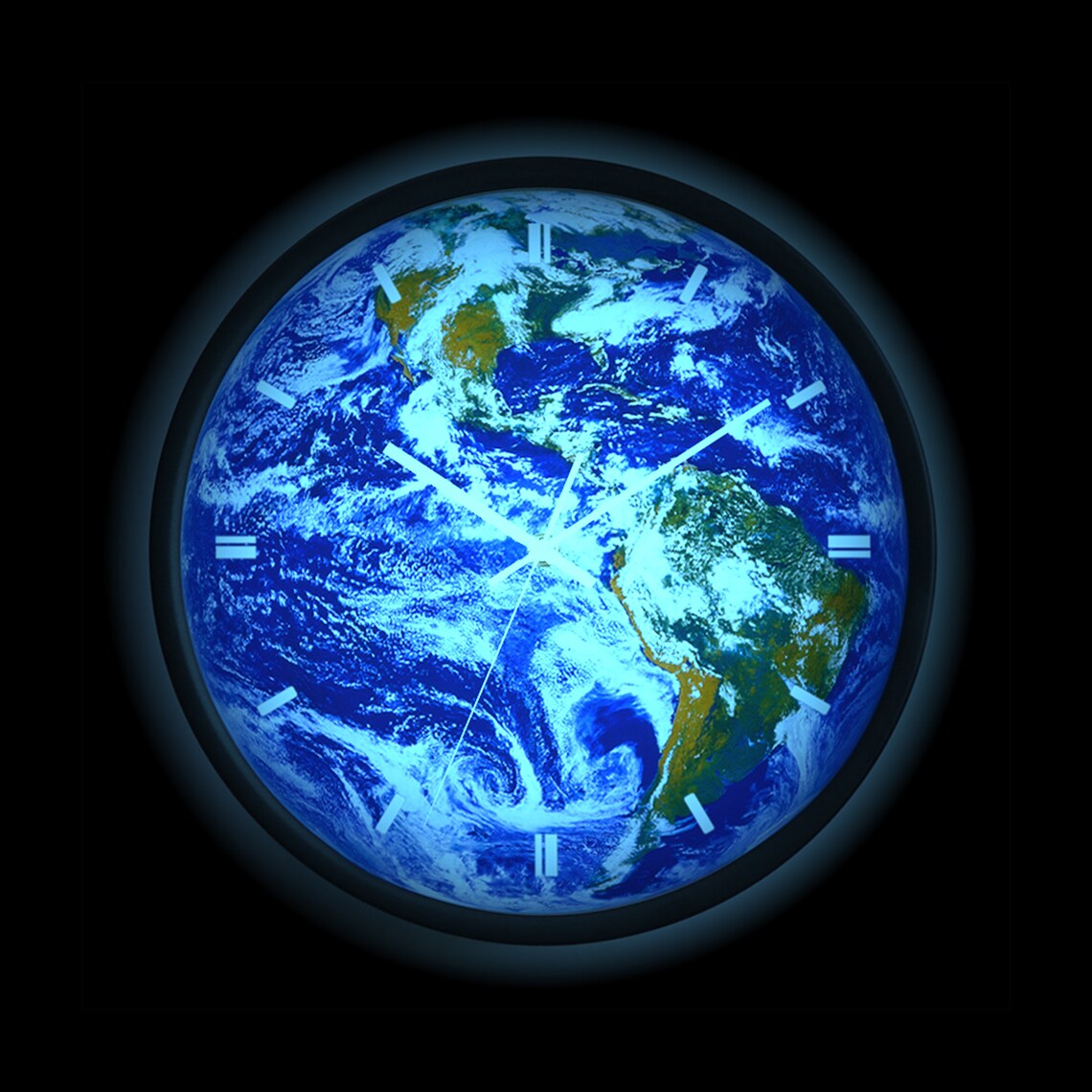 Voice Control Earth Wall Clockplanet Automatic Night Light | Etsy