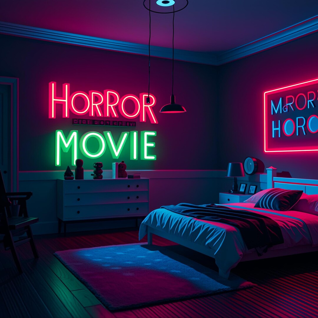 Custom Horror Movie Neon Sign,scary Movie Led Sign,cinema Light up Sign ...