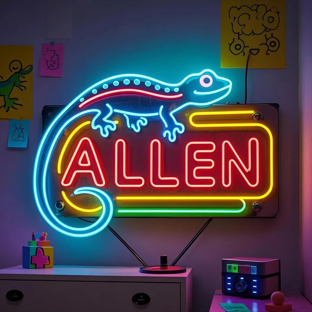 Custom Lizard Nursery Name Led Sign,lizard Neon Sign,lizard Neon Light ...