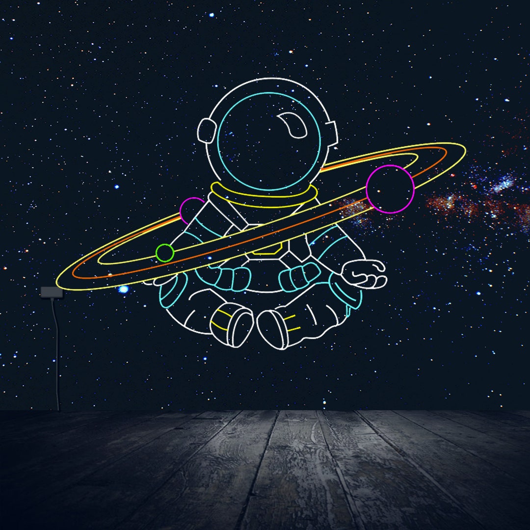 Custom Spaceman Neon Sign,astronaut Led Neon Light,space Wall Hanging ...