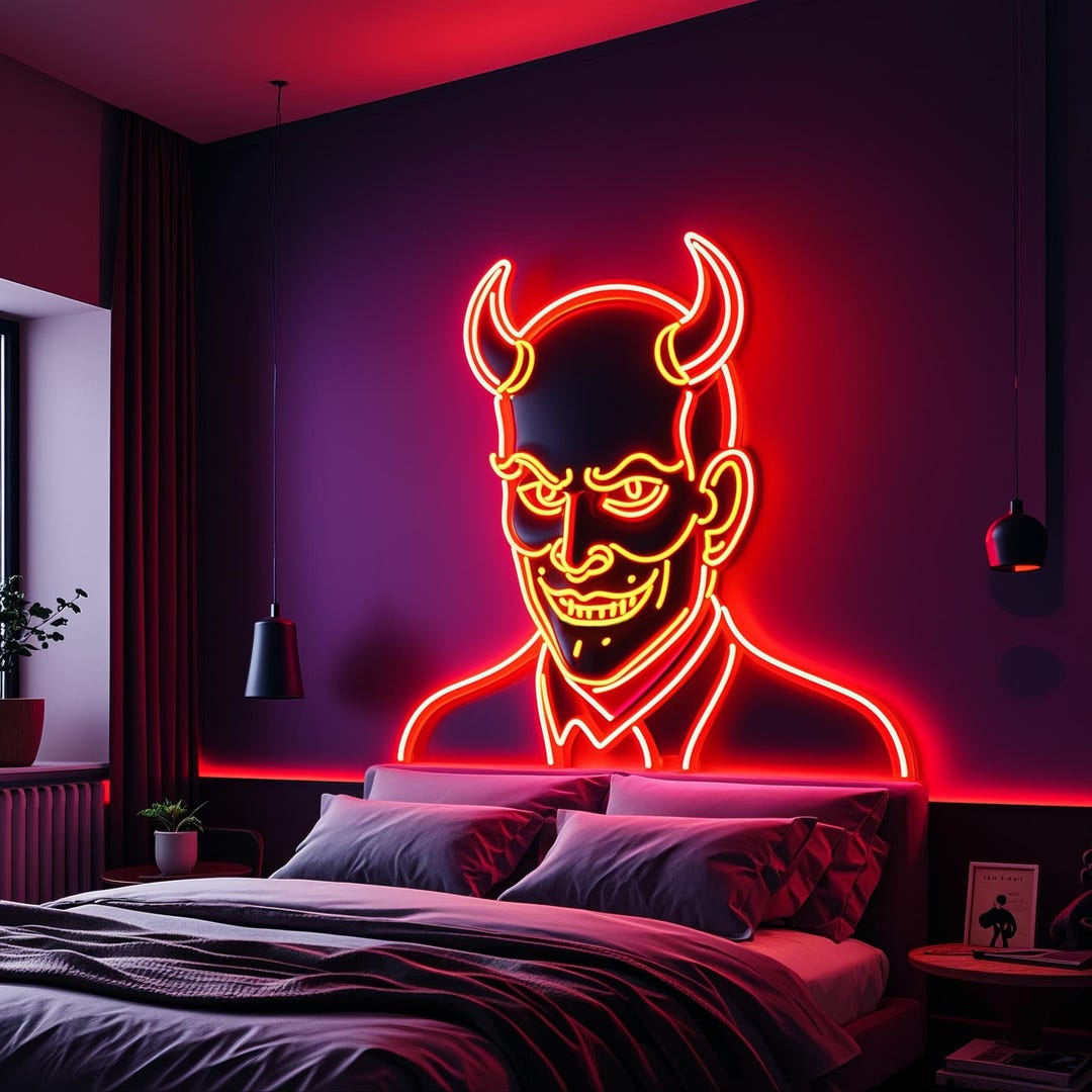 Custom Devil Neon Sign,devil Led Sign,evil Neon Light,demon Neon Sign ...