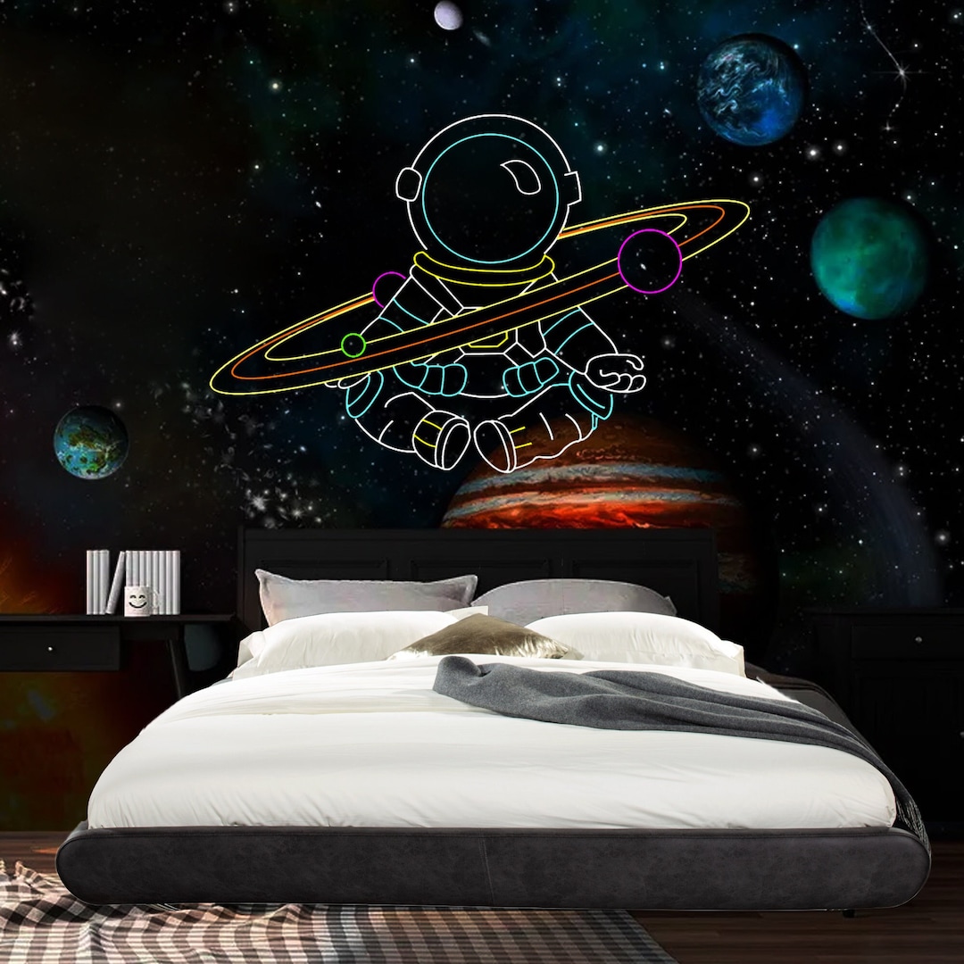 Custom Spaceman Neon Sign,astronaut Led Neon Light,space Wall Hanging ...