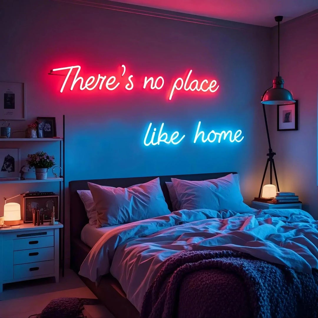 There's No Place Like Home Neon Sign,custom Home Led Sign,home Warming ...