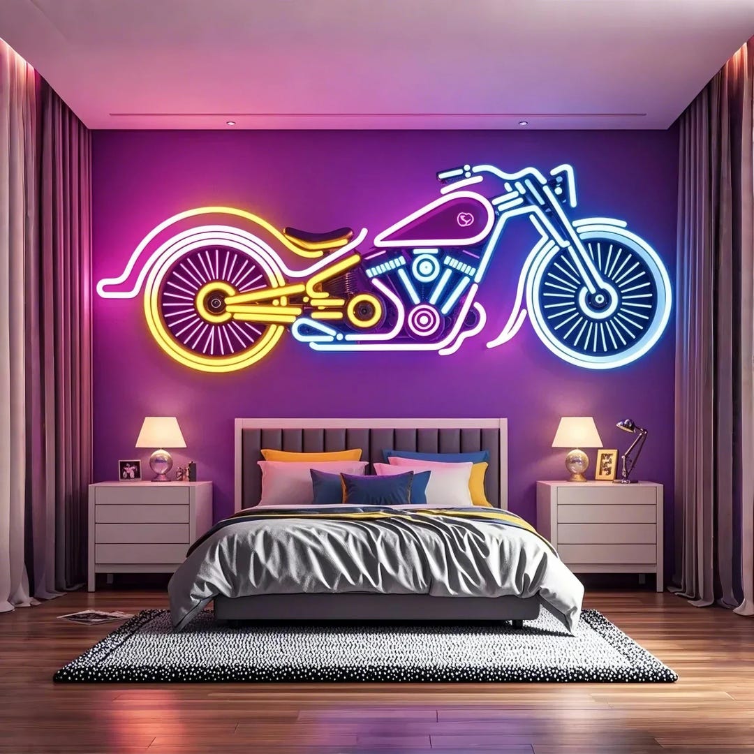 Custom Motorcycle Neon Sign,motorbike Led Sign,sport Bike Neon Light ...