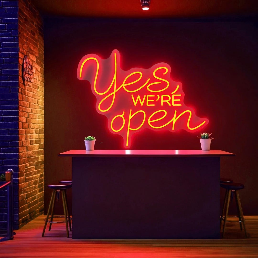 Custom "yes We're Open" Neon Sign: Shop Window Decor - Etsy