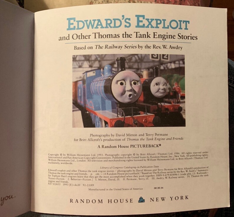 EDWARDS EXPLOIT Thomas the Tank Engine Vintage Storybook and | Etsy