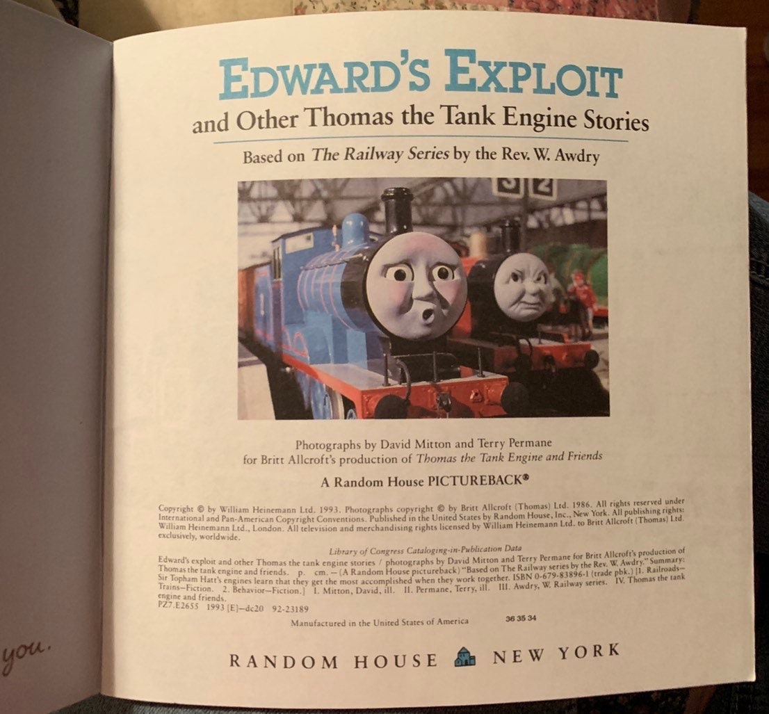 EDWARDS EXPLOIT, Thomas the Tank Engine Vintage Storybook and Other ...
