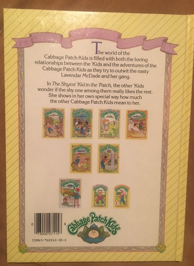 Cabbage Patch Kids Hardcover book; The Shyest Kid In The Patch, Vintage ...