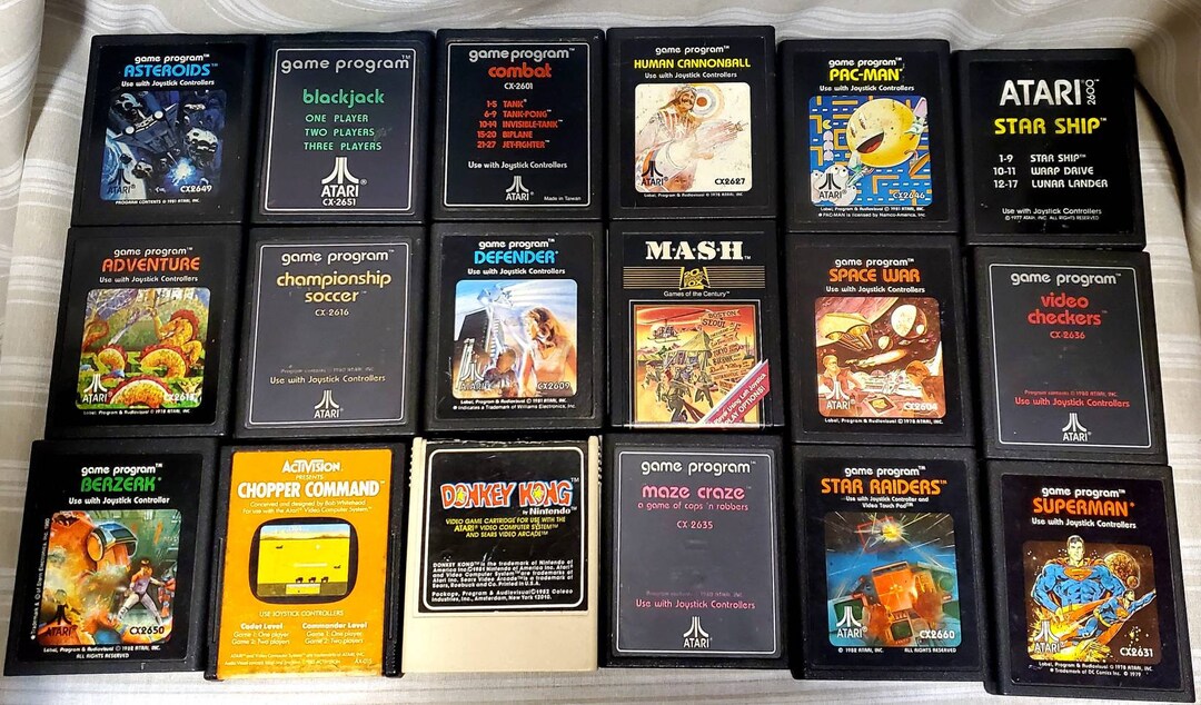 Atari Video Games, 1970s, Electronic Computer Game Cartridges. Your ...
