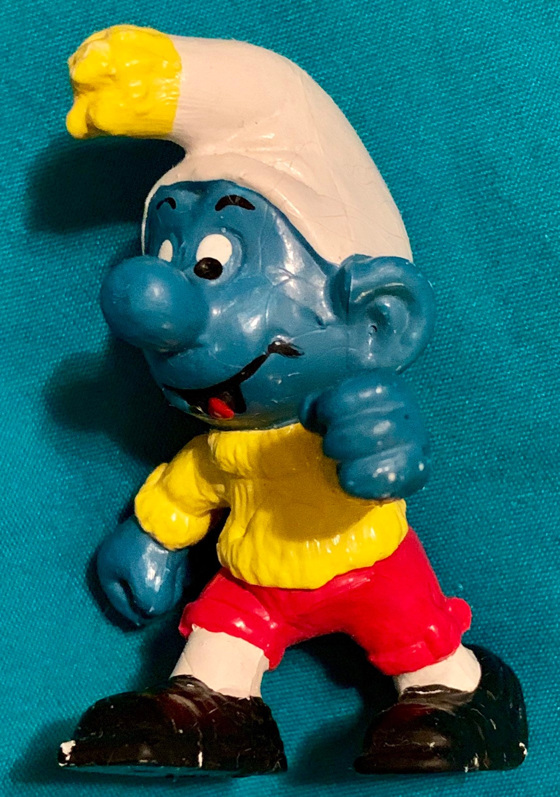 Running SMURF PVC Figure 1980s, 80s Cartoon Character Schleich Peyo ...