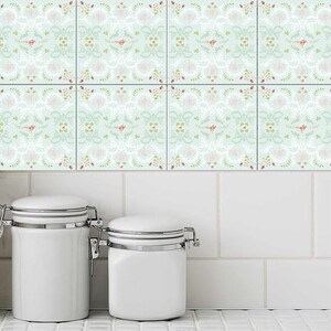 Mint Green Wall Tile Stickers, Waterproof Tile Decals, Set of 14 ...