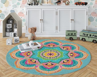 Blue Mandala Rug - Etsy