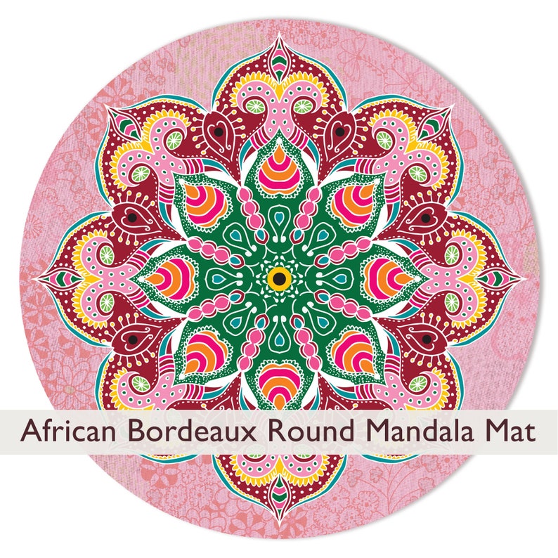 Vinyl Area Rug With Colorful Mandala Ethnic Linoleum Indoor | Etsy