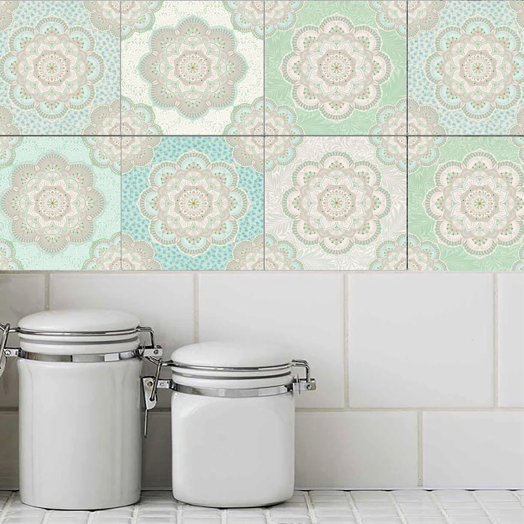 12 Boho Tiles Decals for Kitchen and Bathroom Self-adhesive - Etsy