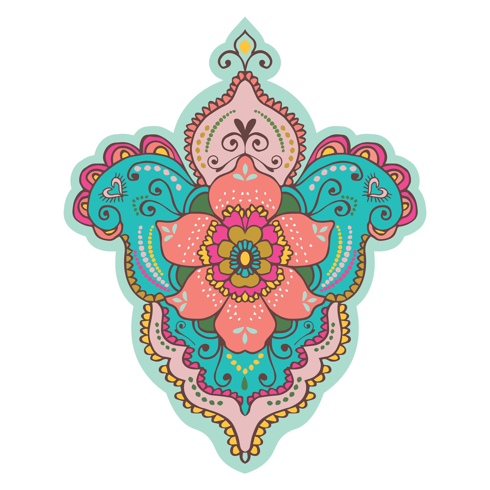 Turquoise Lotus Flower Wall Art Print Formative Colorful - Etsy