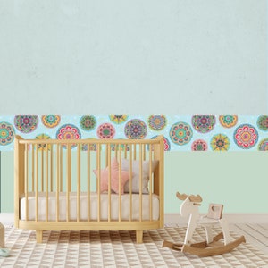 Removable Light Blue Wallpaper Border, Moroccan Inspired Wallpaper ...