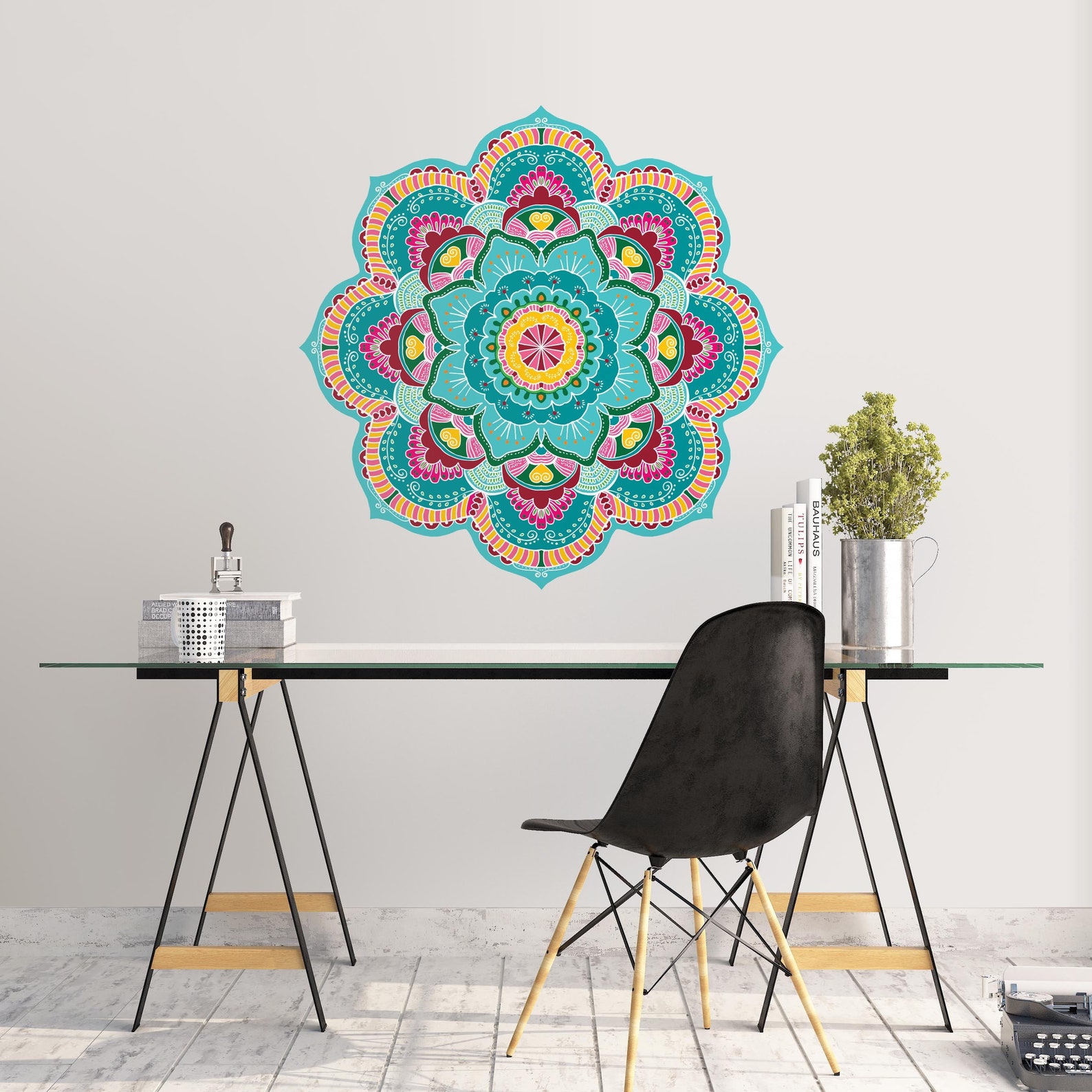 Extra Large Mandala Wall Art Colorful Vinyl Wall Decal - Etsy