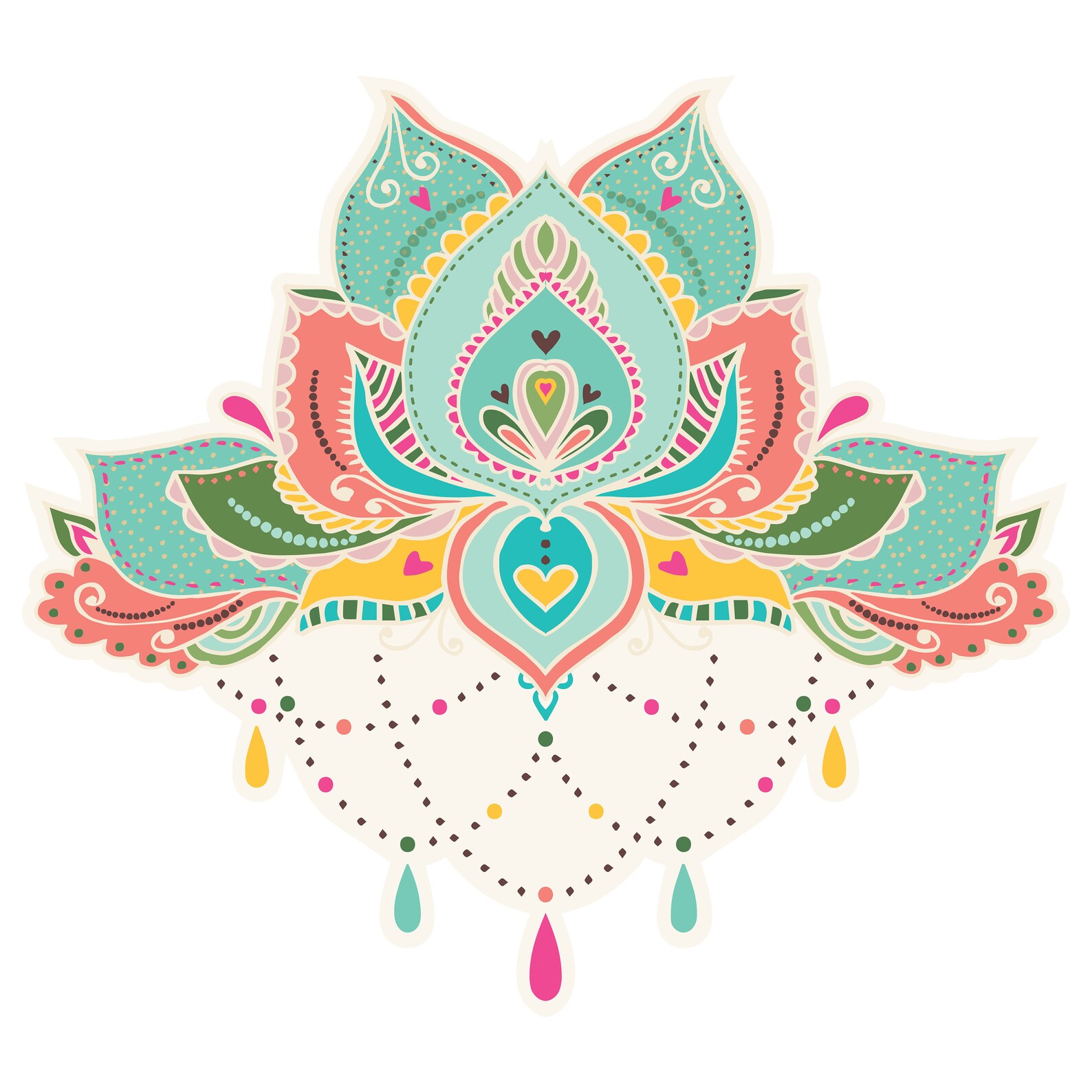 Turquoise Lotus Flower Removable Decal Lotus Flower Wall Art - Etsy