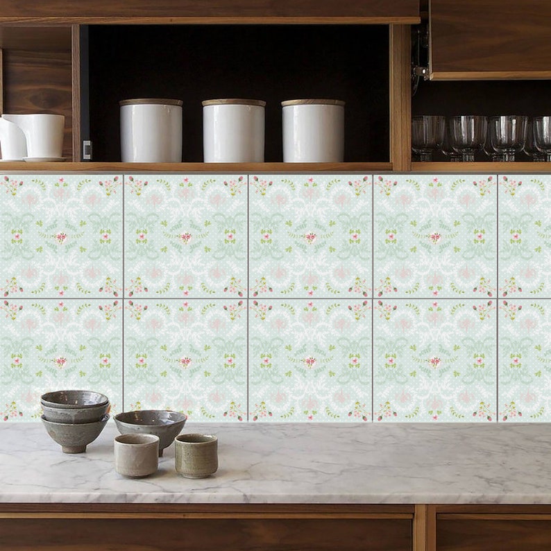 Mint Green Wall Tile Stickers Waterproof Tile Decals Set of | Etsy