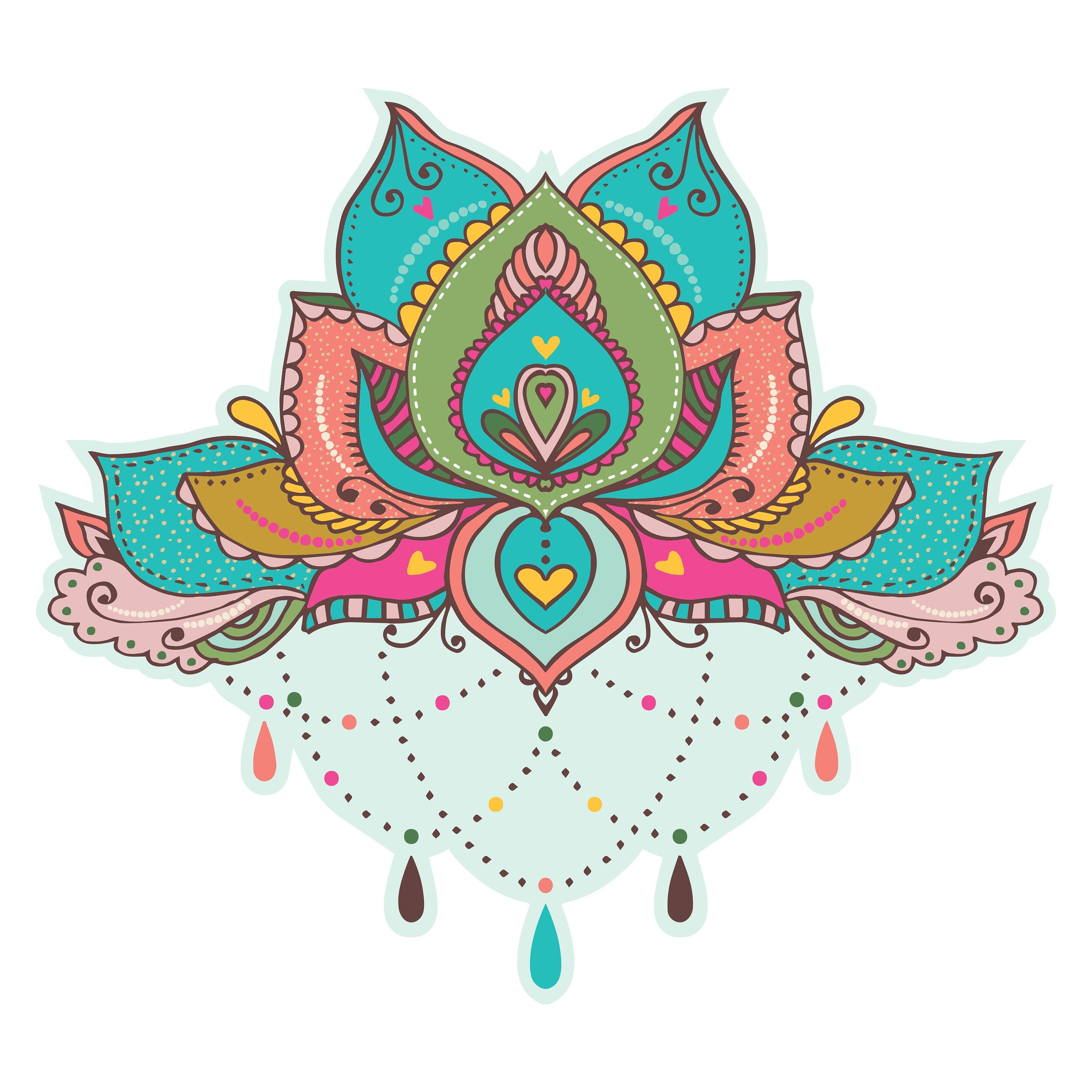 Turquoise Lotus Flower Removable Decal Lotus Flower Wall Art - Etsy Israel
