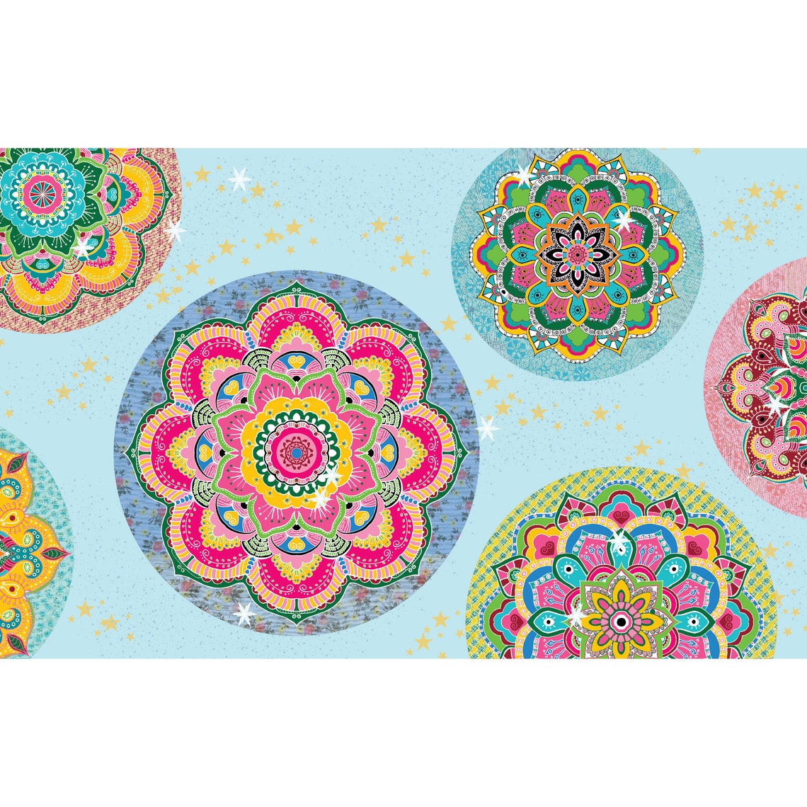 Mandala Hippie Bohemian Table Runner Light Blue Unique Easy - Etsy