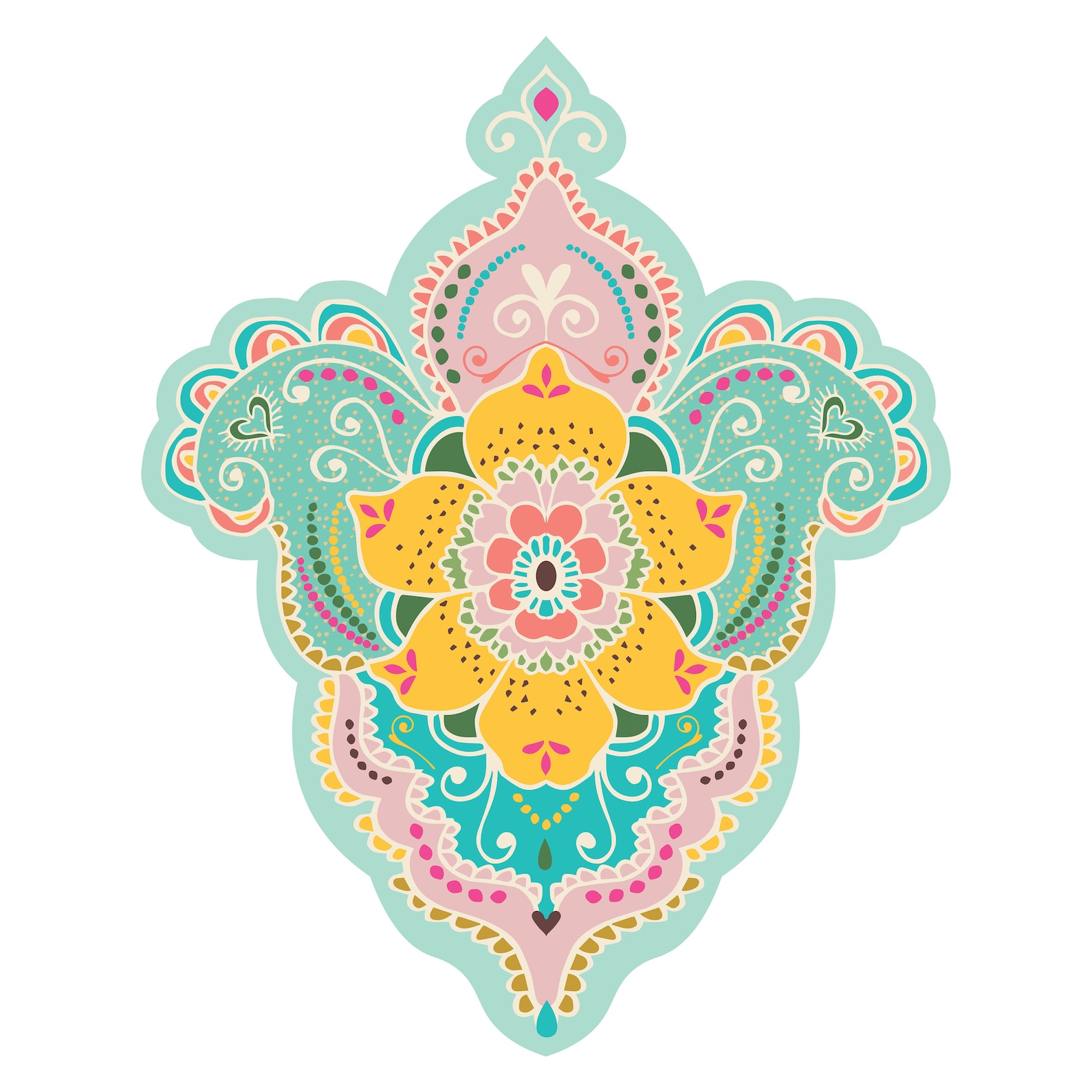 Turquoise Lotus Flower Wall Art Print Formative Colorful - Etsy