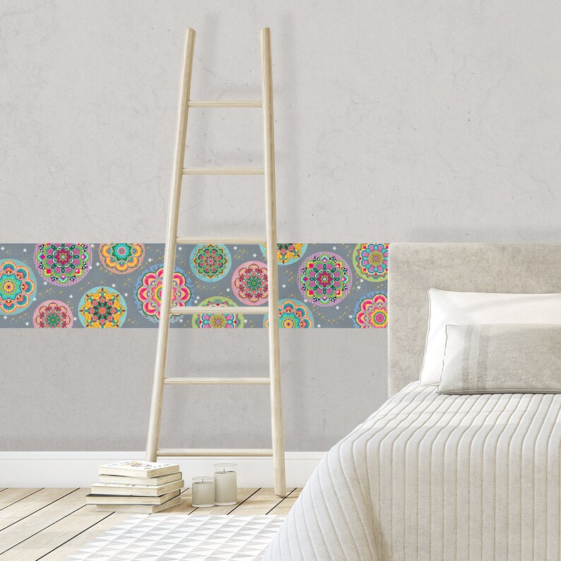 Mandala Wallpaper Border Mandala Wall Border Decal Self - Etsy
