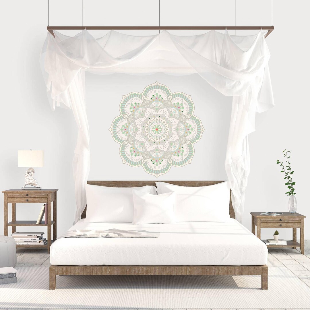 Mandala Stencil for Bedroom, Big Mandala Wall Decal, Spiritual Wall Art ...