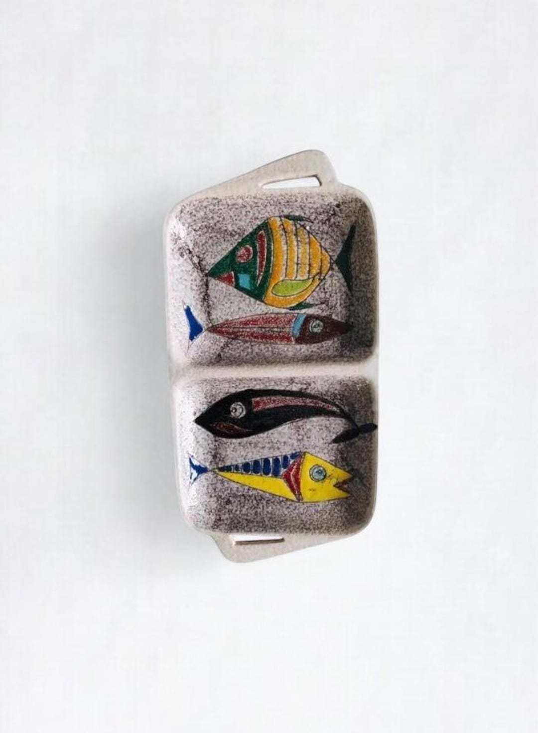 Hand-painted Bitossi Fish Dish by Aldo Londi, Mid-century Design in ...