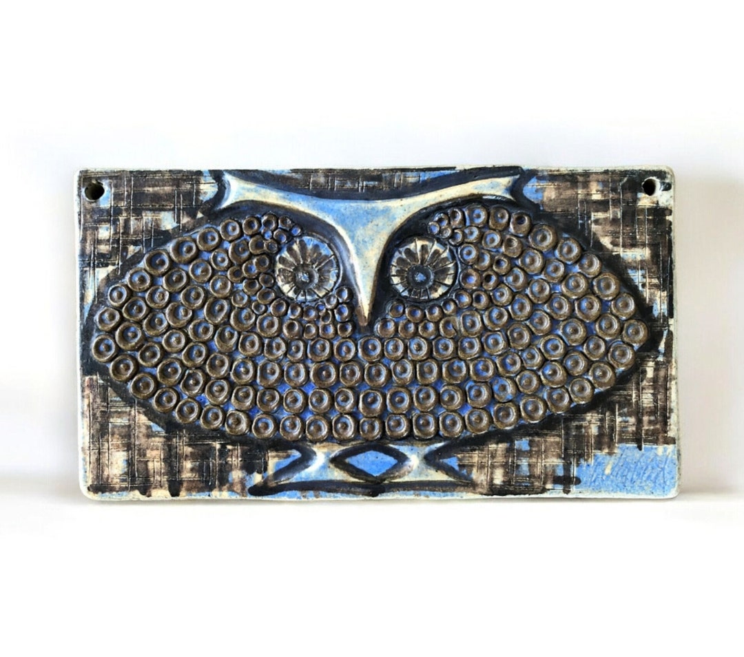Ulla Winblad Alingsås Keramik Large Owl Uggla Wall Plate Signed Vintage ...