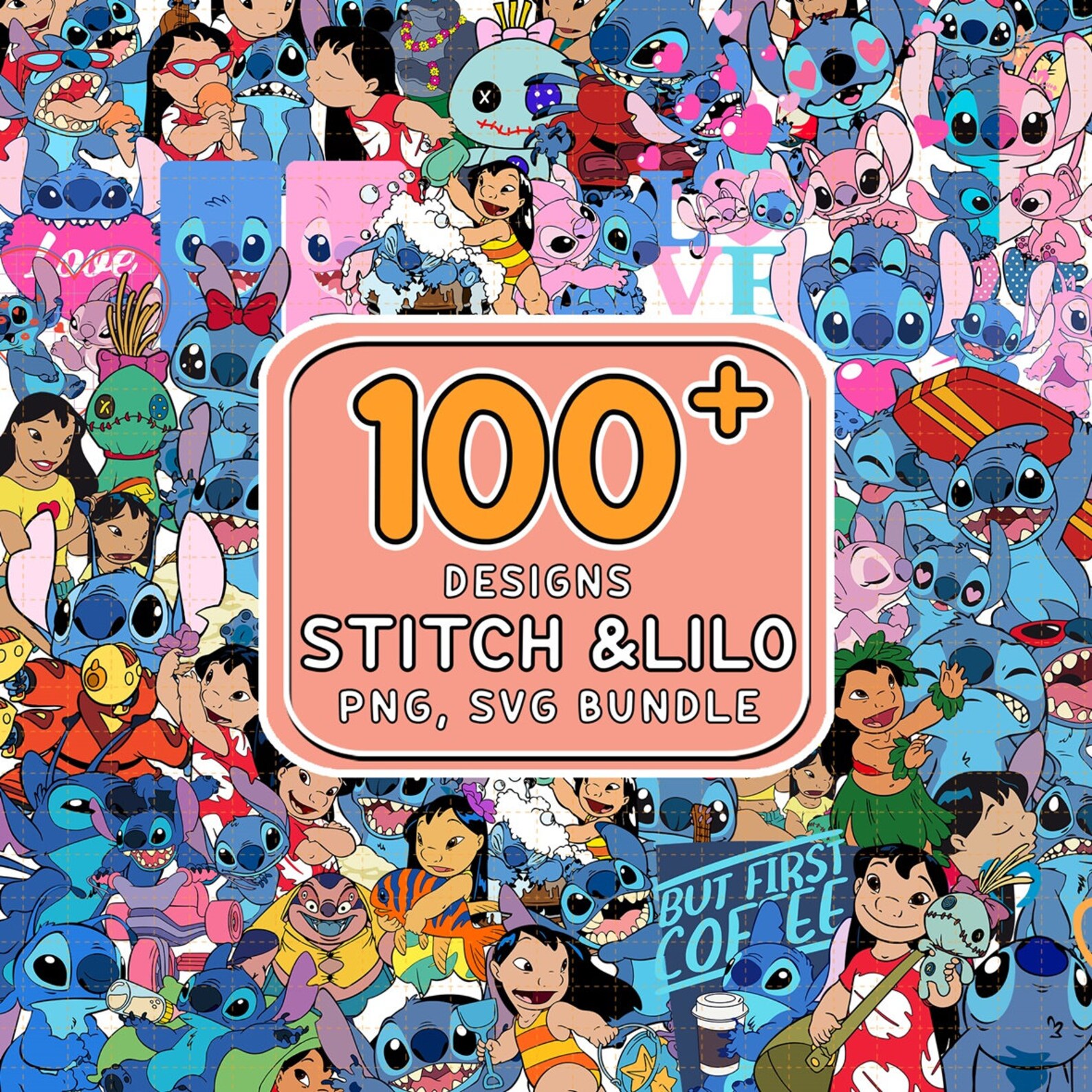 Stitch PNG Layered SVG FILES for Download and Cricut Bundle - Etsy