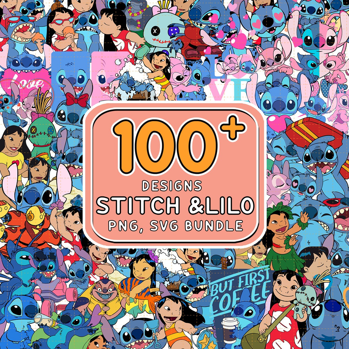 Stitch PNG Layered SVG FILES for Download and Cricut Bundle - Etsy
