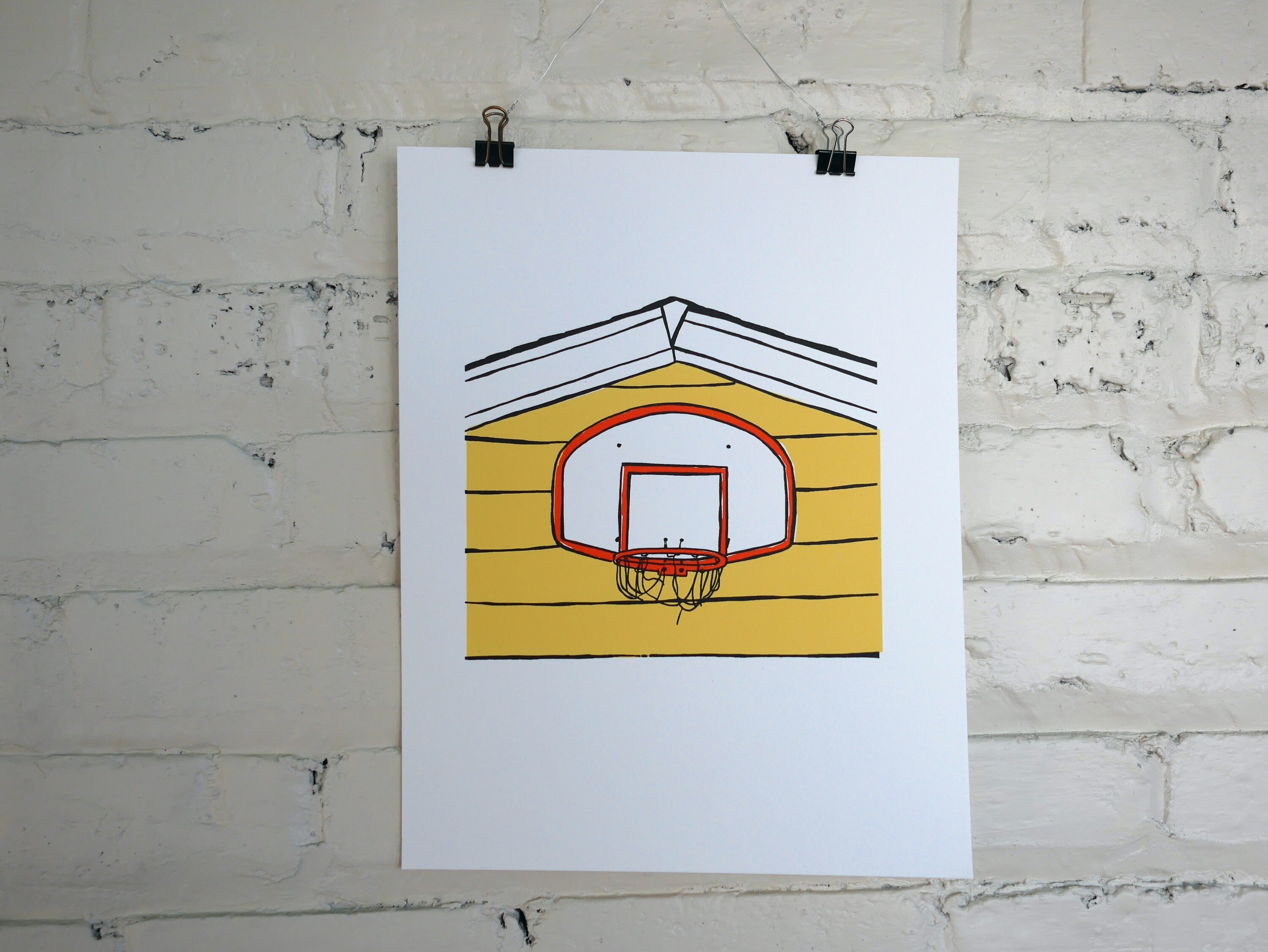 Basketball Hoop Garage Screenprint Art - Etsy