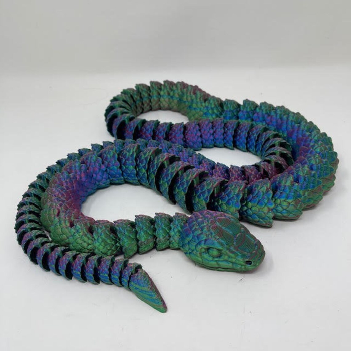 Articulating Snakes 3D Printed 5 Feet Long Green Purple Blue Color ...
