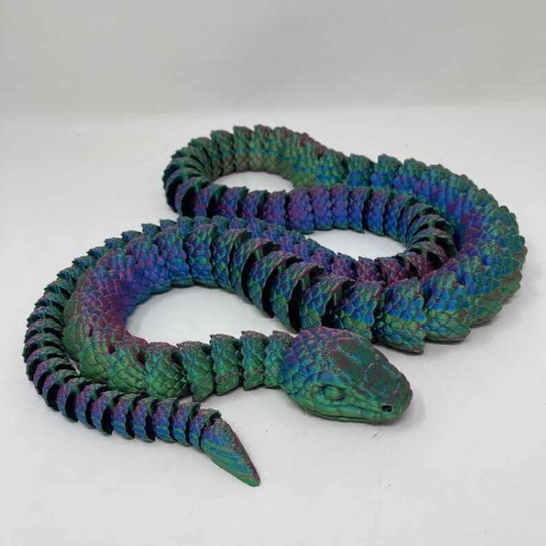 Articulating Snakes 3D Printed 5 Feet Long Green Purple Blue Color ...
