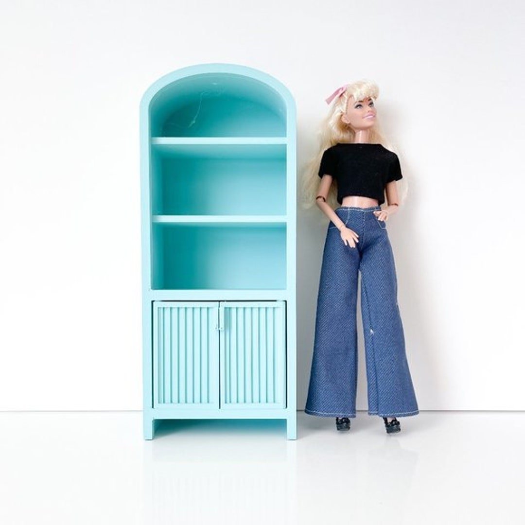Dollhouse Armoire for Doll 1:6 Scale Aqua Blue Furniture 12 Barbie ...