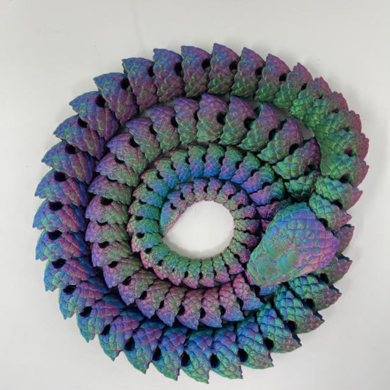 Articulating Snakes 3D Printed 5 Feet Long Green Purple Blue Color ...