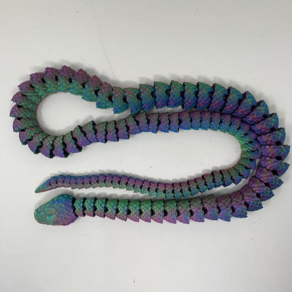 Articulating Snakes 3D Printed 5 Feet Long Green Purple Blue Color ...