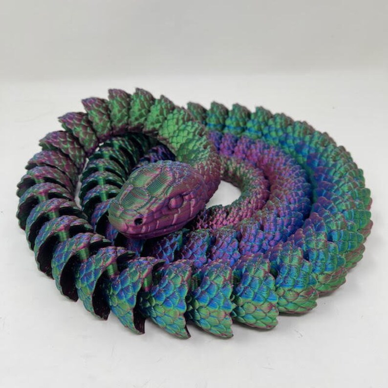 Articulating Snakes 3D Printed 5 Feet Long Green Purple Blue Color ...