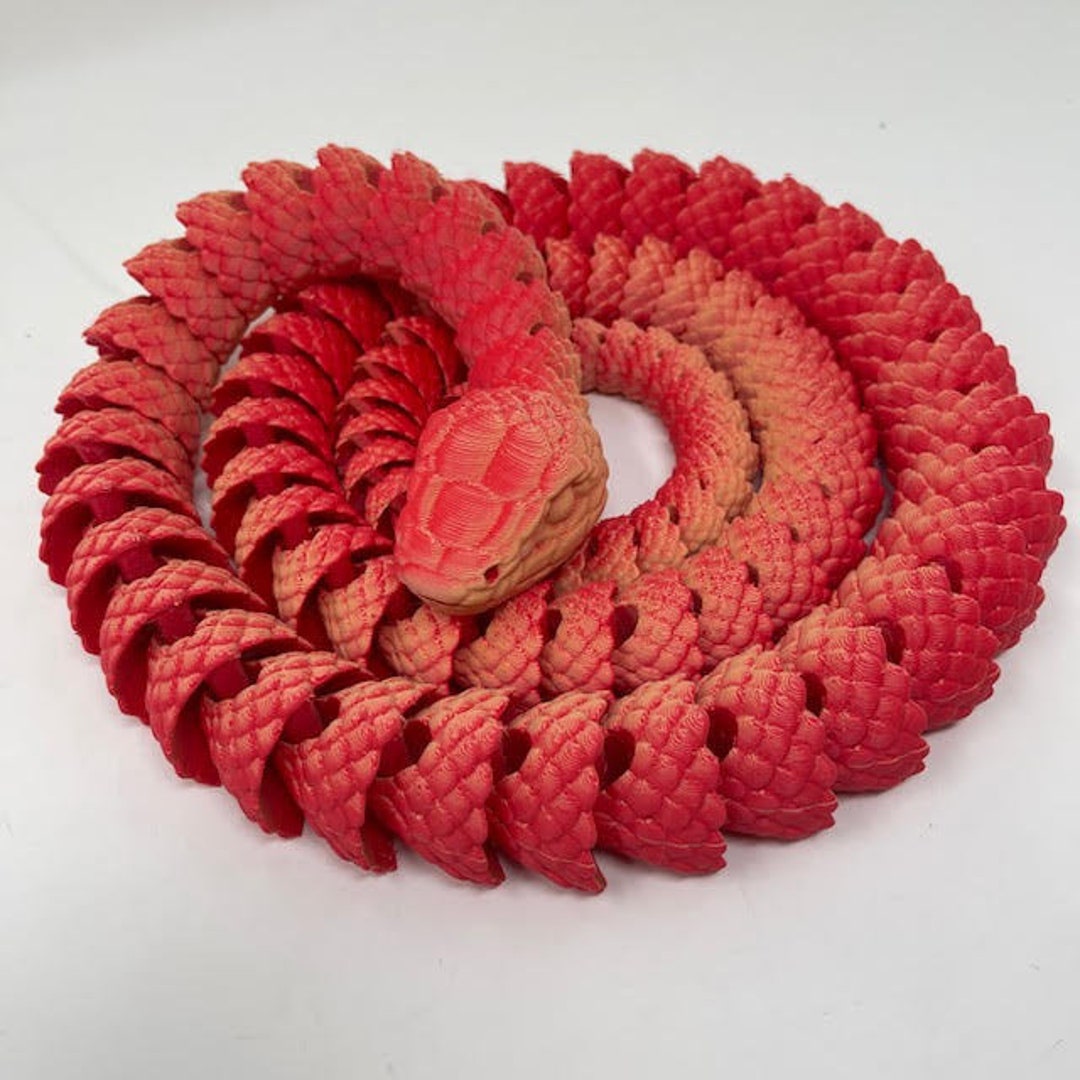 Articulating Snakes 3D Printed 5 Feet Long Red Yellow Color - Etsy