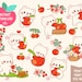 Cute Kawaii Printable Digital Stickers Clipart Pink Sakura Cherry ...