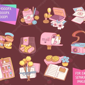 Cute Kawaii Printable Digital Stickers Clipart Rainbow Pretty ...