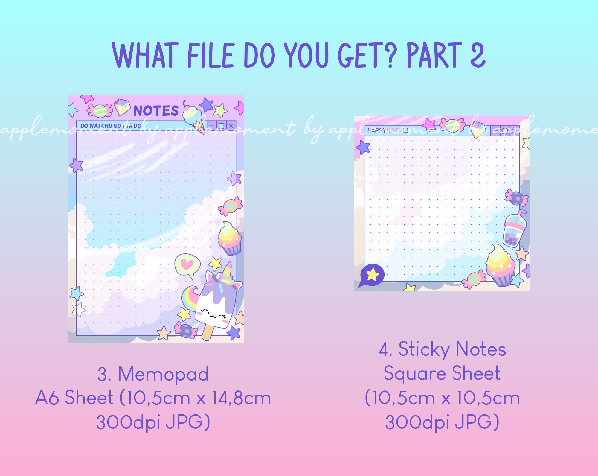 Cute Kawaii Stationery Sheet Rainbow Unicorn Candy Home - Etsy