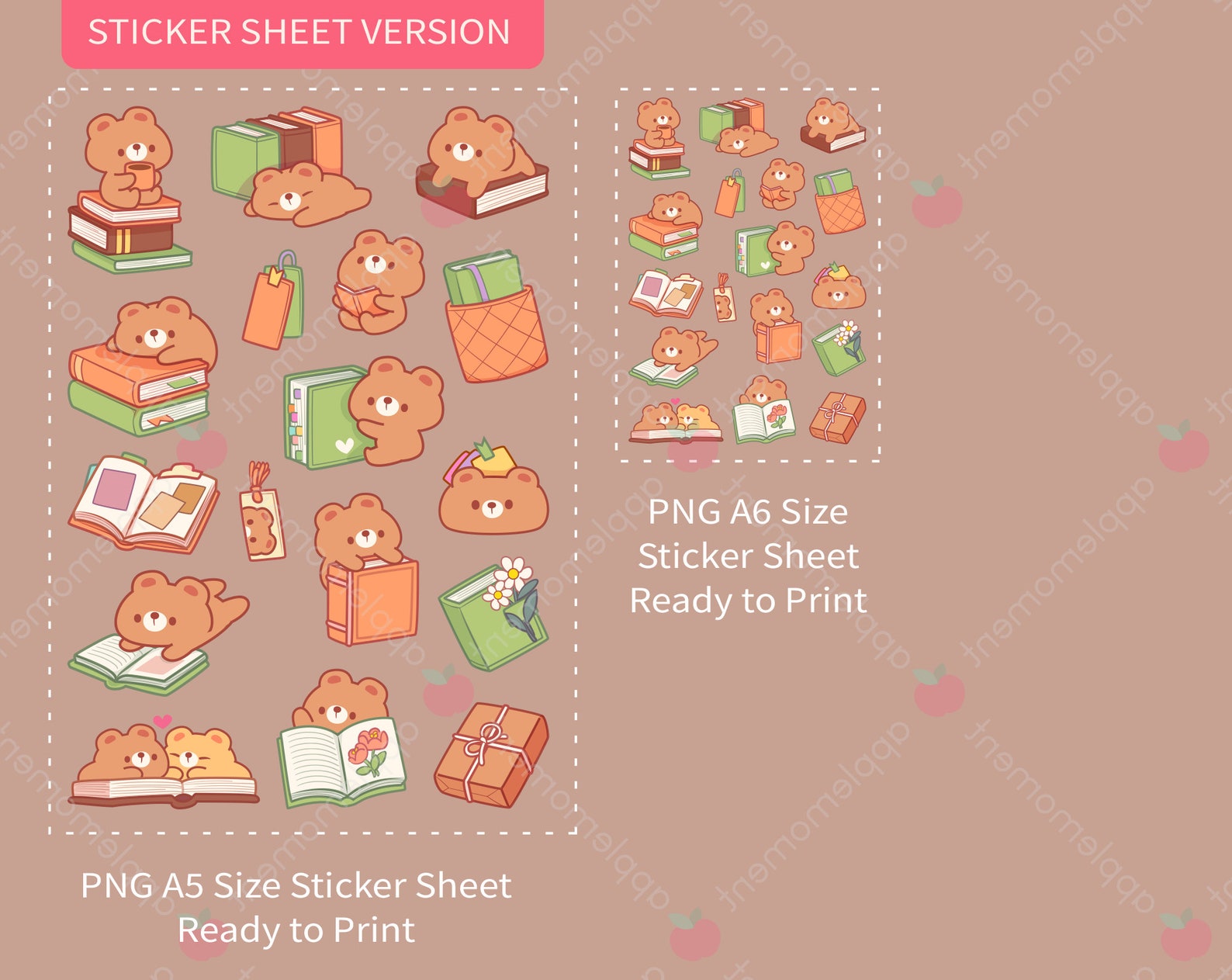 Cute Kawaii Printable Digital Stickers Clipart Illustration Book and ...