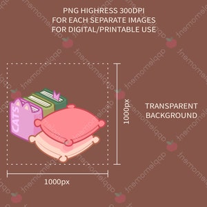 Cute Kawaii Printable Digital Stickers Clipart Illustration Sleeping ...