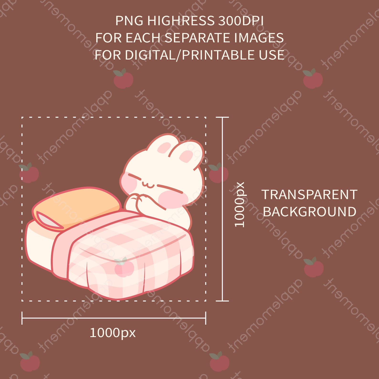 Cute Kawaii Printable Digital Stickers Clipart Bunny Rabbit Prayer, PNG ...