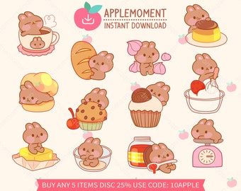 Cute Kawaii Printable Bunny Bakery Clipart / Commercial Use/ PNG - Etsy