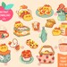 Cute Kawaii Printable Digital Stickers Clipart Tea Chick, Cookies and ...