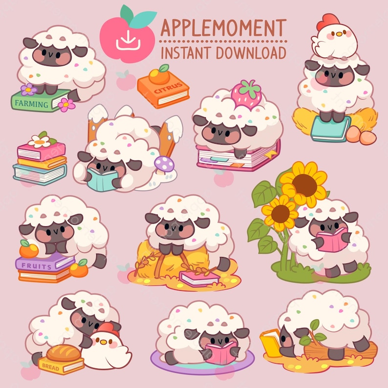 Cute Kawaii Printable Digital Stickers Clipart Rainbow Confetti Valais ...